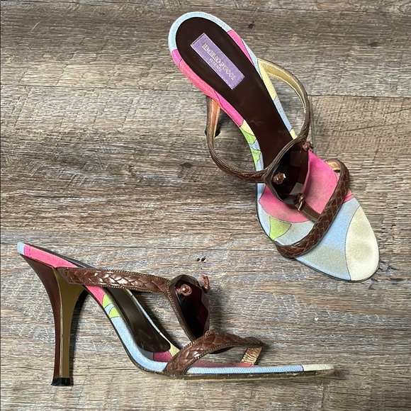Emilio Pucci | Shoes | Vintage Emilio Pucci Jeweled Embellished Leather ...